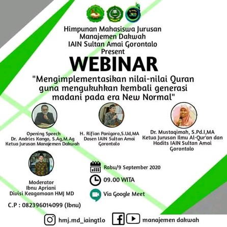 Webinar Inspiratif: Mengimplementasikan Nilai-Nilai Qur’an untuk Mengukuhkan Generasi Madani di ...